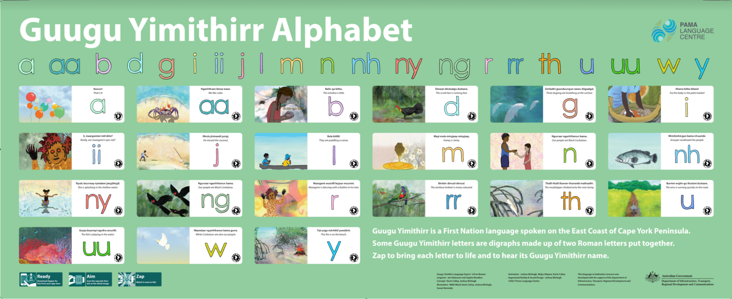 Augmented Reality Alphabet Poster | Guugu Yimithirr – Pama Language Centre